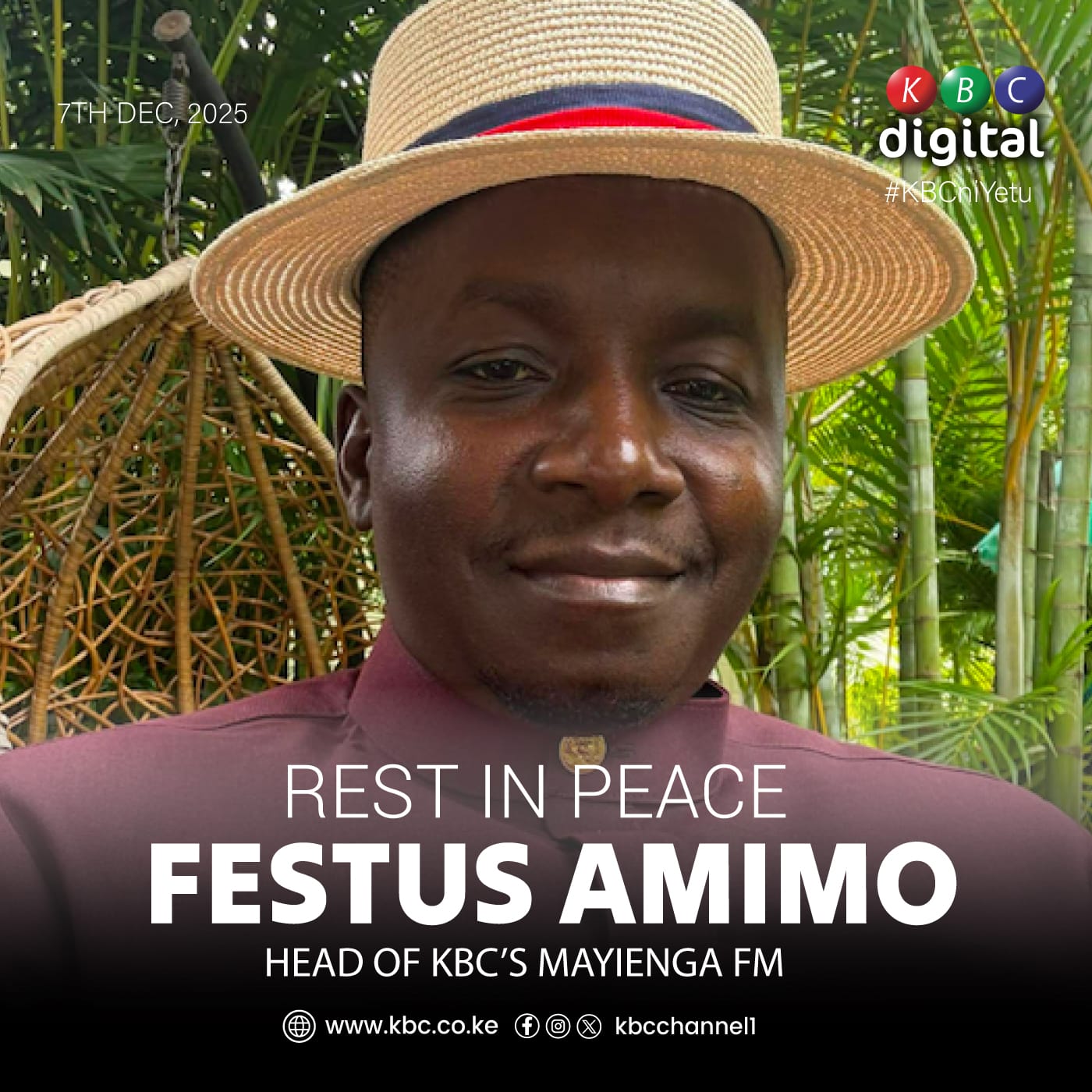 Mtangazaji Festus Amimo afariki - KBC Swahili